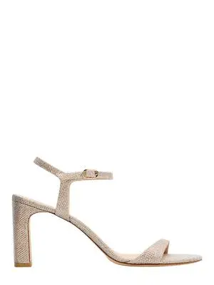 STUART WEITZMAN Babette Metallic Ankle-strap Sandals - Beige