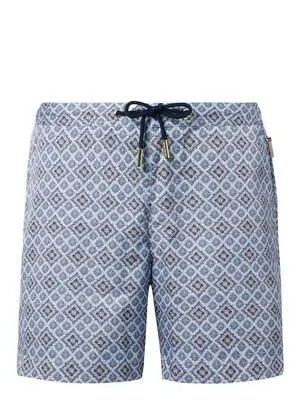 Orlebar Brown Bulldog Drawcord Printed Swim Trunks - Blue