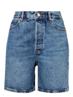 FRAME High-rise Denim Shorts - Blue