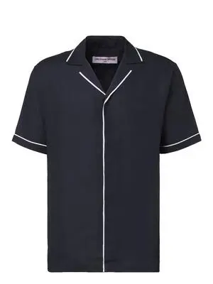Orlebar Brown Maitan Linen Shirt Blue