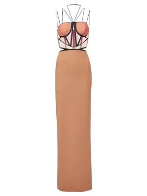 NENSI DOJAKA Leila Bustier Gown - Beige