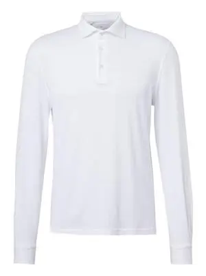 Fedeli Zero Cotton Jersey Polo Shirt - White