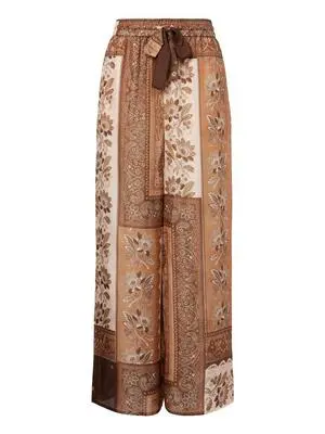 Zimmermann Lucky Printed Silk Straight Pants - Multicoloured