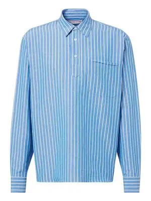 Orlebar Brown Striped Linen And Cotton Shirt - Blue