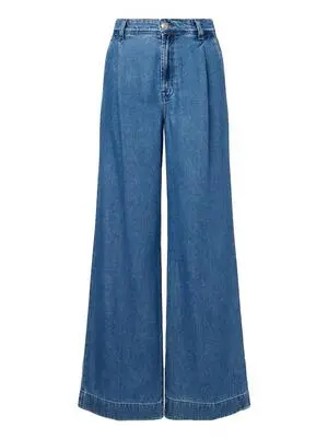 7 For All Mankind Pleated Wide-leg Jeans - Blue
