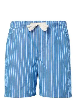 Orlebar Brown Alex Striped Linen And Cotton Shorts - Blue