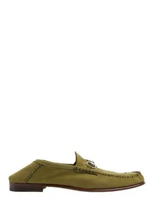 Gucci Horsebit Suede Loafers - Grass Green