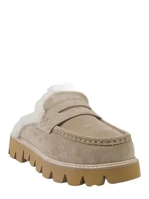 NATIONAL COMFORT Leesa Faux Shearling Lined Clog By - Natural