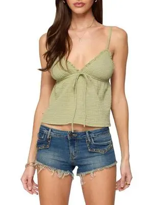 EDIKTED Textured Babydoll Cami - Olive