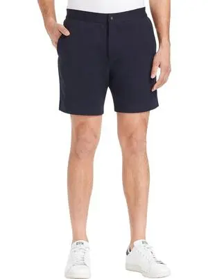 W.R.K Liam Flat Front Knit Shorts - Navy