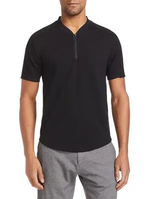 W.R.K Mason Slim Fit Textured Zip T-shirt Black
