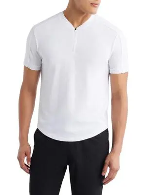 W.R.K Mason Slim Fit Textured Zip T-shirt White