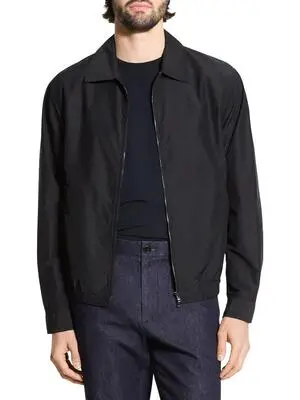 Theory Cotton & Recycled Nylon Zip Jacket Black