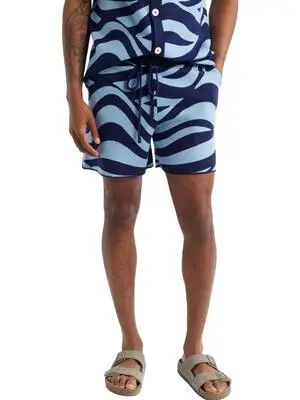 MAVRANS Wave Knit Shorts - Blue