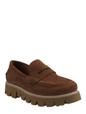 NATIONAL COMFORT Lenna Suede Platform Loafer - Tan Suede