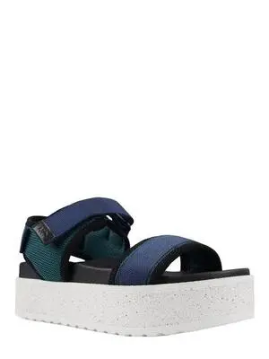 NATIONAL COMFORT Platform Sandal Black Blue