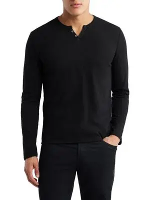 W.R.K Waffle Cotton & Modal Henley - Black