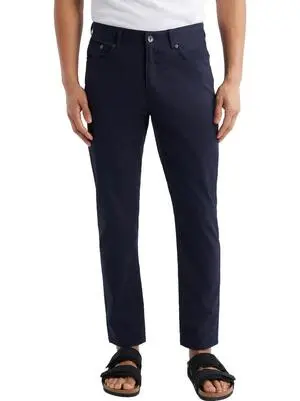 W.R.K Leone Slim Straight Leg Twill Pants - Navy