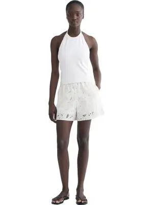 Everlane Eyelet Pull-On Short Bone White