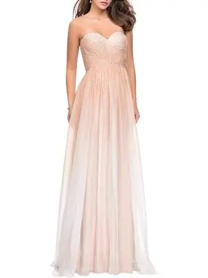 LABOMME Ombre Chiffon Prom Dress - Pink