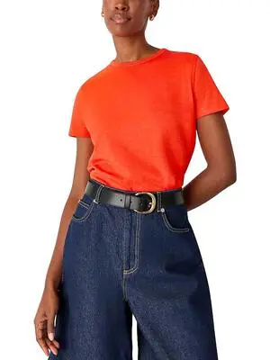 Whistles Posie Double Trim Tee - Red