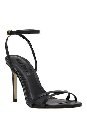 Steve Madden Jypsey Strappy High Heel Sandals - Black Leather