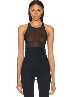 Rick Owens Sheer Jersey Tank Top - Black