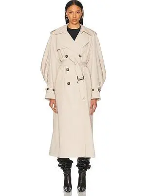 Alexandre Vauthier Taffeta Trench Coat - Dune