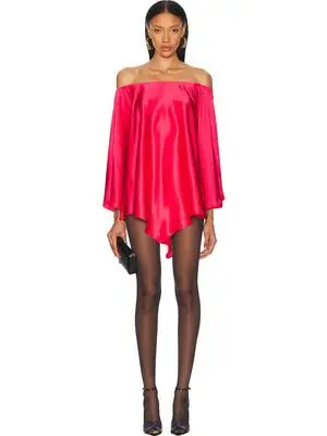 Alexandre Vauthier Satin Mini Dress - Raspberry Pink