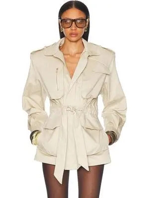 Alexandre Vauthier Tailored Cotton Jacket - Dune