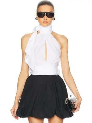 Alexandre Vauthier Poplin Sleeveless Blouse - White