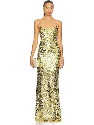 THE SEI Paillette Cami Gown - Citrine