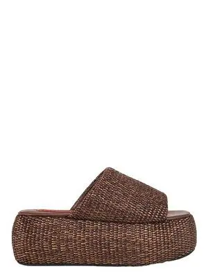 SIMONMILLER Raffia Cloudy Platform Chocolate