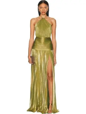 Retrofete Thalia Dress - Metallic Peridot