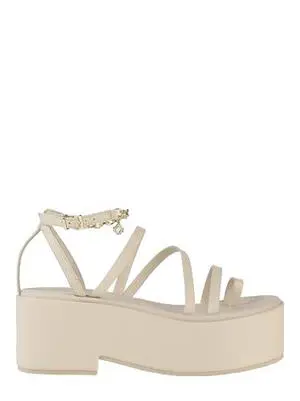 Maje Thong Wedge Sandals - White