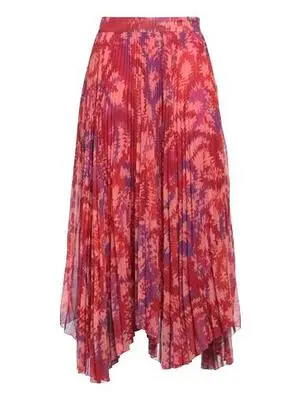 DONDUP Printed Pleated Maxi Skirt - Red