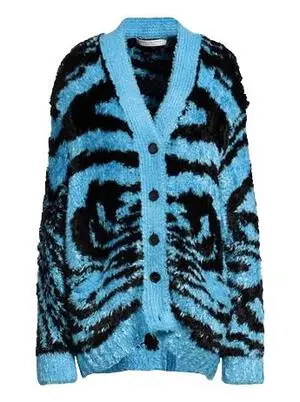 Philosophy Di Lorenzo Serafini Knitted Two-tone Cardigan - Blue