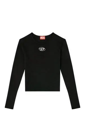 DIESEL Long-sleeve Top With Cut-out Detail - Black