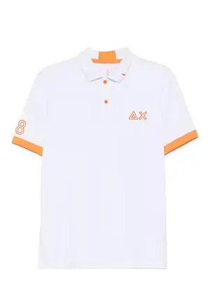 SUN 68 Logo-embroidered Polo Shirt - White