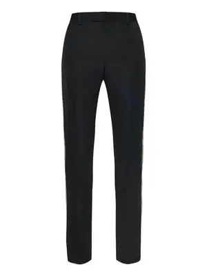 Versace Tailored Trousers With Embellished Trim - Black