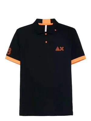 SUN 68 Logo-embroidered Polo Shirt - Blue