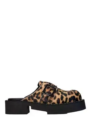 Clarks X Gcds Animal-print Mules - Brown