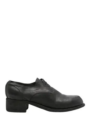 Guidi Leather Derby Shoes - Black