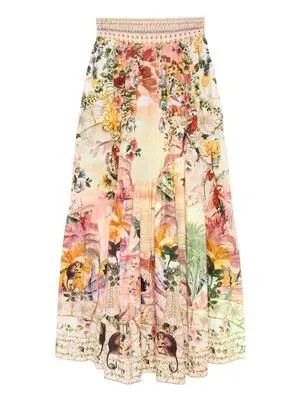 Camilla Shaped Seam Skirt - Orange