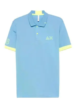 SUN 68 Logo-embroidered Polo Shirt Blue
