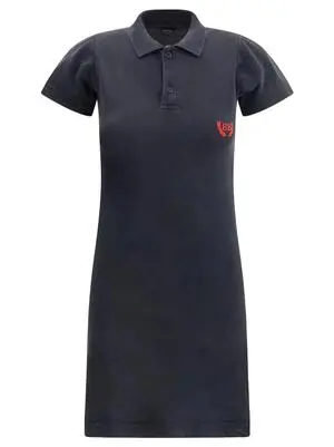 Balenciaga Polo-collar Mini Dress - Black