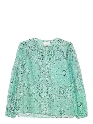 MC2 SAINT BARTH Harper Bandana Print Blouse - Green