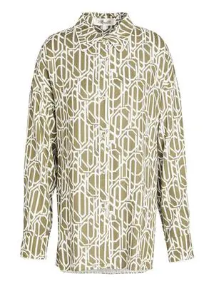 Diane Von Furstenberg Artemis Printed Woven Shirt - Army Green