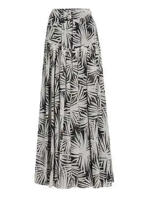 Diane Von Furstenberg Amira Printed Chiffon Maxi Skirt - Black