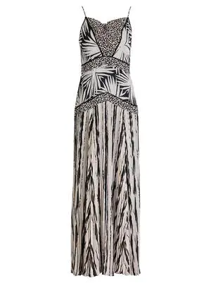 Diane Von Furstenberg Printed Chiffon Maxi Dress - Black